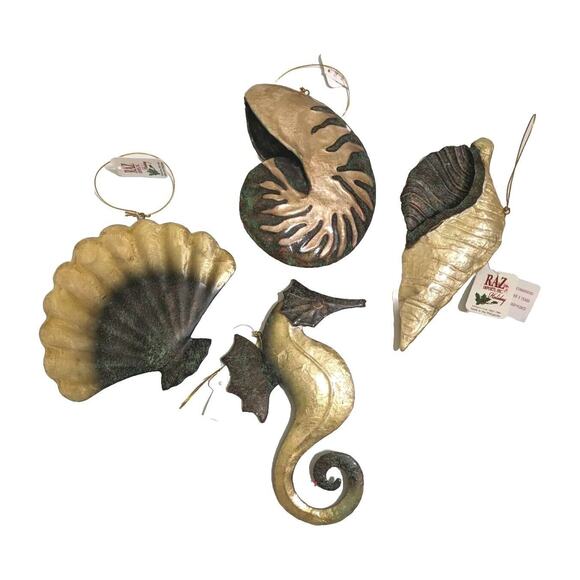 Raz Imports | Holiday | Set Pack 4 Raz Imports Conch Shell Seahorse ...